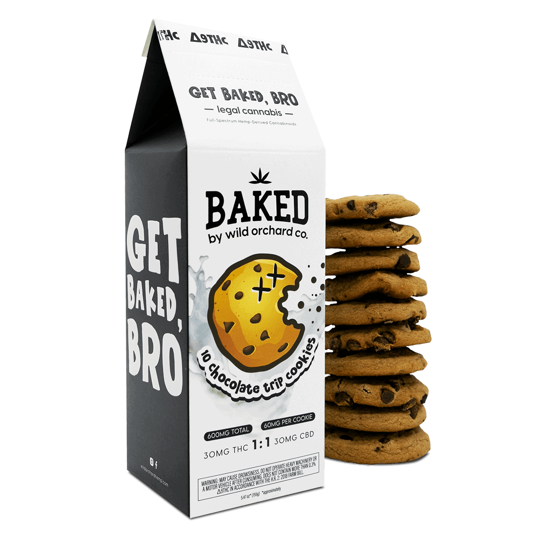 Buy Baked Delta-9 Chocolate Trip Cookies | Wildorchardhemp